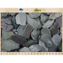 Green Welsh Slate Chippings 40mm