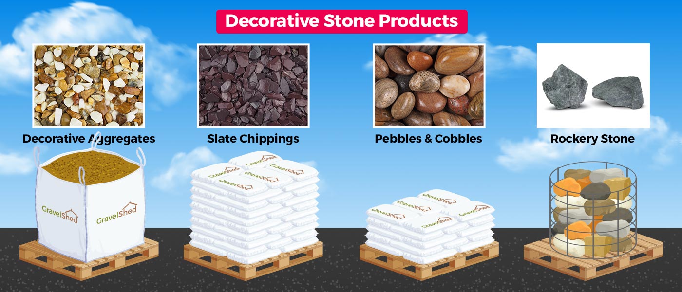 Decorative Aggregates, Slate, Pebbles, Cobbles & Rockery Stone